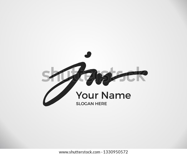 J M Jm Initial Logo Signature Stock Vector (Royalty Free) 1330950572