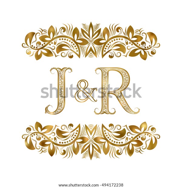 J R Vintage Initials Logo Symbol Stock Vector (Royalty Free) 494172238