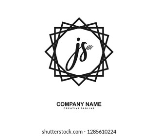 J S Initial Handwriting Logo Template Stock Vector (Royalty Free ...