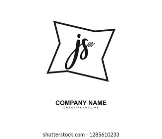 J S Initial Handwriting Logo Template Stock Vector (Royalty Free ...