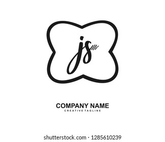 J S Initial Handwriting Logo Template Stock Vector (Royalty Free ...