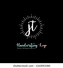 J T Initial Handwriting Logo Vector Stock Vector (Royalty Free ...