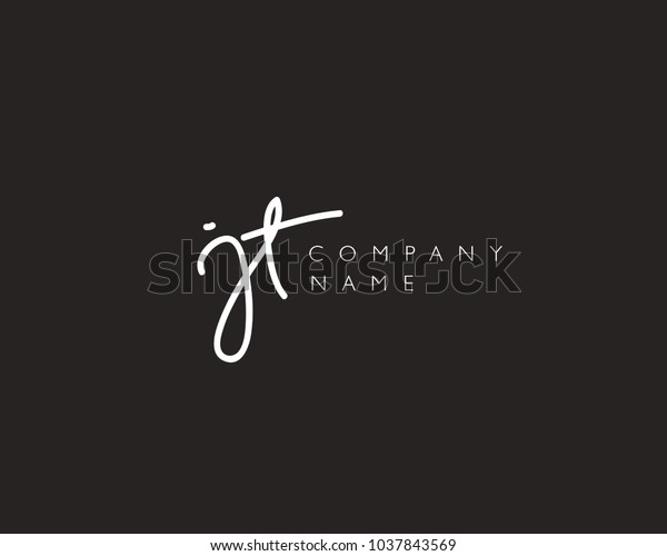 J T Initial Handwriting Logo Stock Vector (Royalty Free) 1037843569 ...
