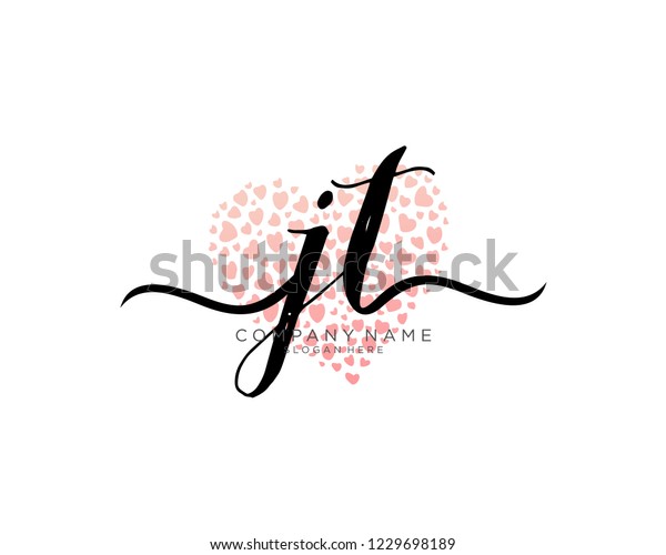 J T Initial Handwriting Logo Vector Stock Vector Royalty Free 1229698189 Shutterstock