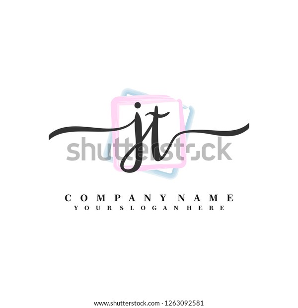 J T Initial Handwriting Logo Vector Stock Vector Royalty Free 1263092581 Shutterstock