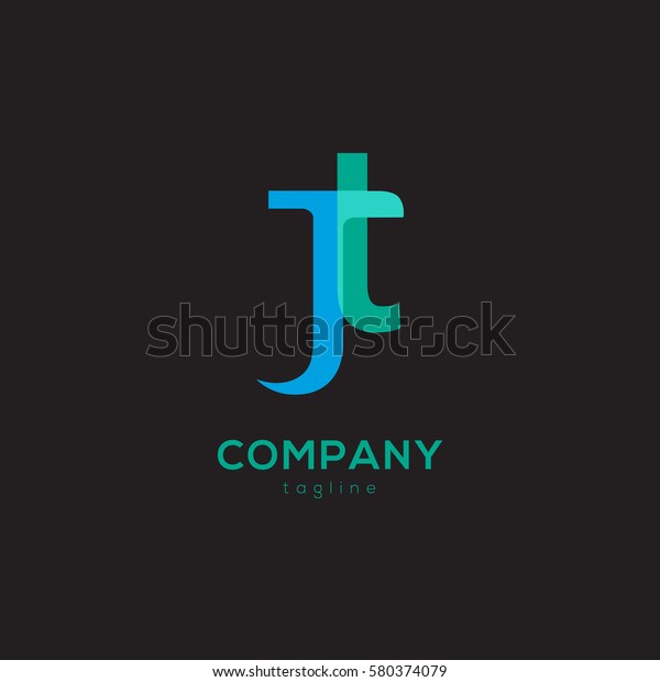 J T Letter Logo Design Vector Stock Vector (Royalty Free) 580374079 ...