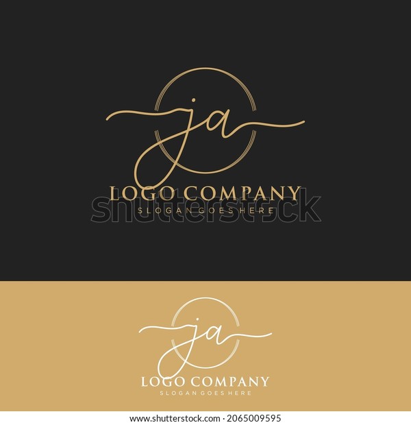 Ja Initial Letters Handwriting Signature Logo Stock Vector (Royalty ...