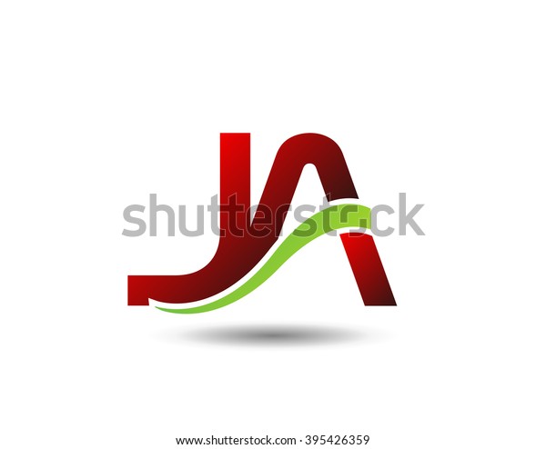 Ja Letter Icon Logo Connected Stock Vector (Royalty Free) 395426359