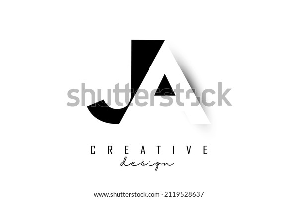 Letras JA Logo con diseño de: vector de stock (libre de regalías ...