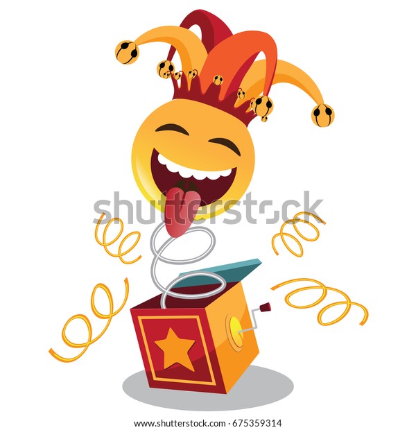 Jack Box Jester Hat Laughing Emoticon Stock Vector (Royalty Free ...