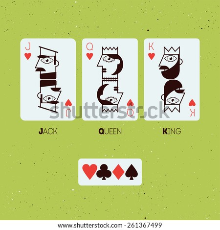 Jack Queen King Stylized Playing Cards Stock Vector (Royalty Free ...