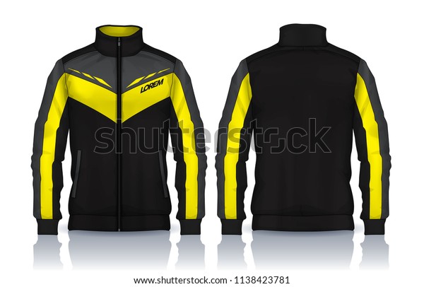 Jacket Designsportswear Track Front Back View 库存矢量图(免版税)1138423781