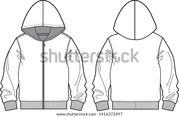 Jacket Hood Vector Template Design Stock Vector (Royalty Free ...