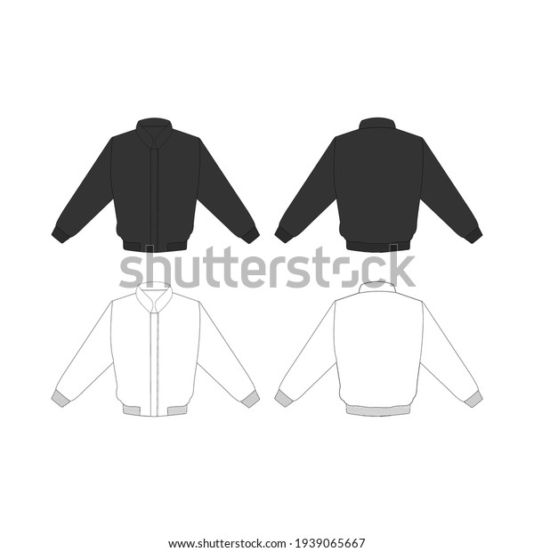 Jacket Template Black White Commercial Use Stock Vector (Royalty Free ...
