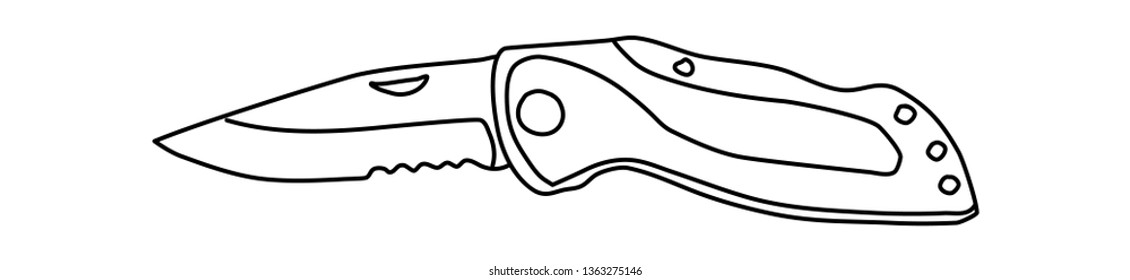 Jackknife Sketch Vector Illustration Stock Vector (Royalty Free ...