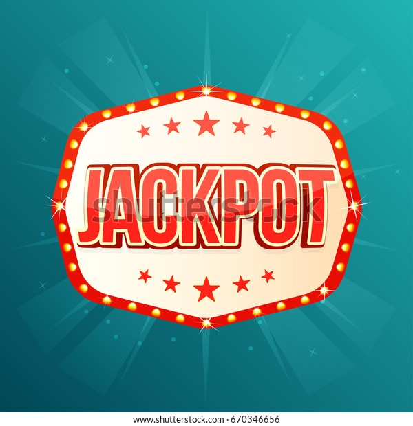 Jackpot Banner Retro Light Frame Glowing Stock Vector (Royalty Free ...