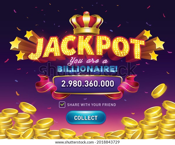 Jackpot Gambling Game Bright Banner Confetti: Vector có sẵn (miễn phí ...