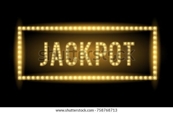 Jackpot Neon Light Electric Bulbs Frame Stock Vector (Royalty Free ...