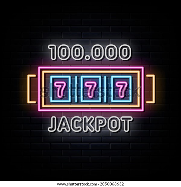Jackpot Neon Signs Vector Design Template Stock Vector (Royalty Free ...