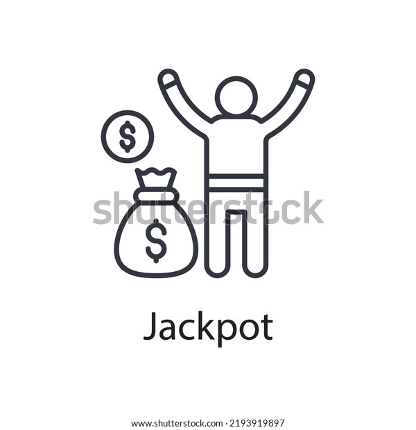 Jackpot Vector Outline Icon Design Illustration Stock Vector (Royalty ...