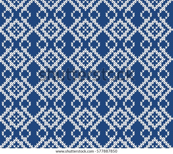 Jacquard Fairisle Design Seamless Knitting Pattern Stock Vector ...