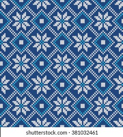 Jacquard Seamless Knitting Pattern Stock Vector (Royalty Free) 381032461