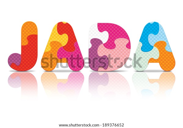 Jada Written Alphabet Puzzle Vector Illustration Stock Vector (Royalty ...