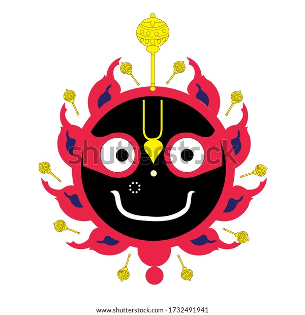 Jagannath Face Vector Graphics Illustration Stock Vector (Royalty Free ...