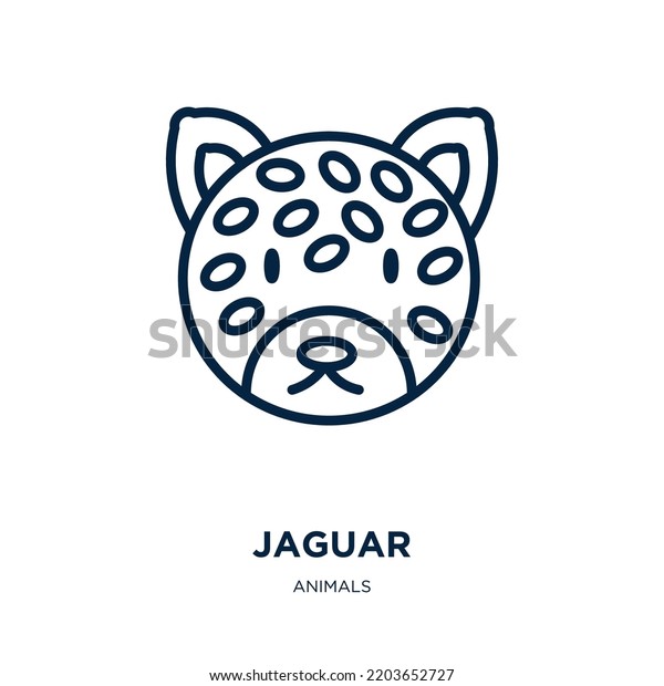 Jaguar Icon Animals Collection Thin Linear Stock Vector (Royalty Free ...