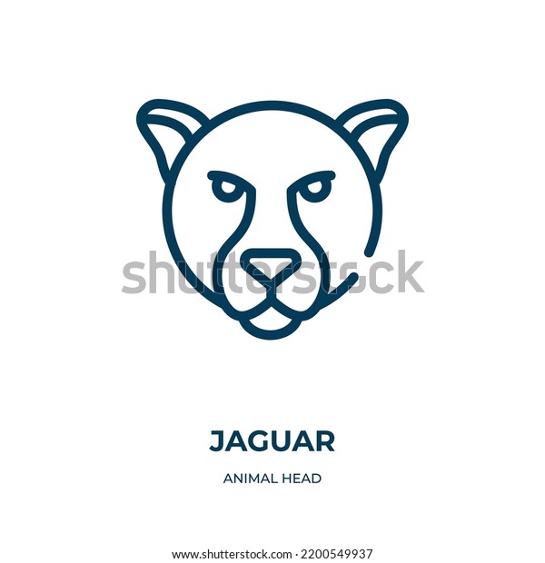 Jaguar Icon Linear Vector Illustration Animal Stock Vector (Royalty ...