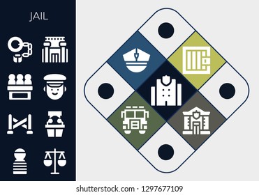 Jail Icon Set 13 Filled Jail Stock Vector (Royalty Free) 1297677109
