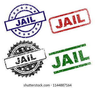 Jail Seal Prints Damaged Surface Black Stock Vector (Royalty Free ...