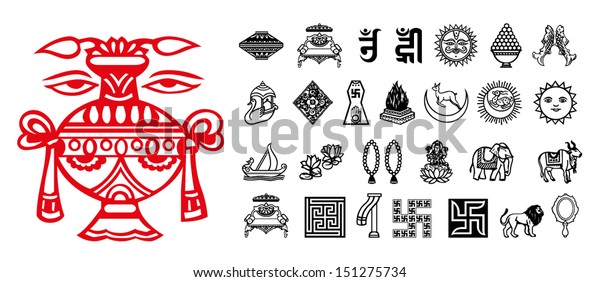 Jain Religious Symbols Stock Vector (Royalty Free) 151275734