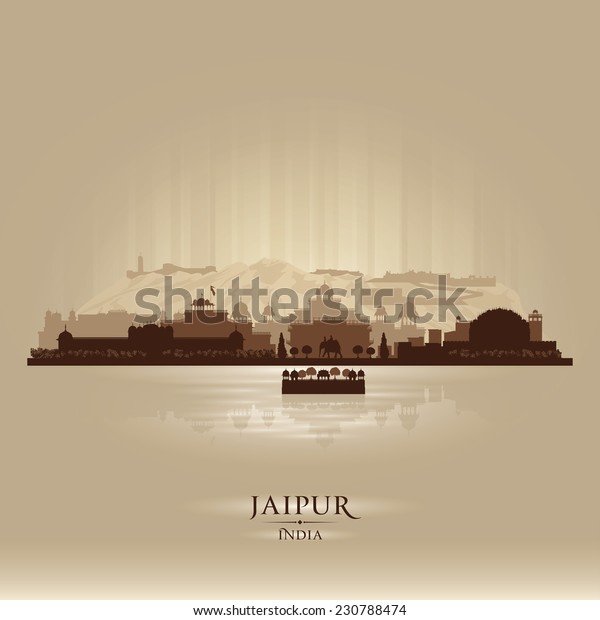 Jaipur India City Skyline Vector Silhouette Stock-vektor (royaltyfri ...