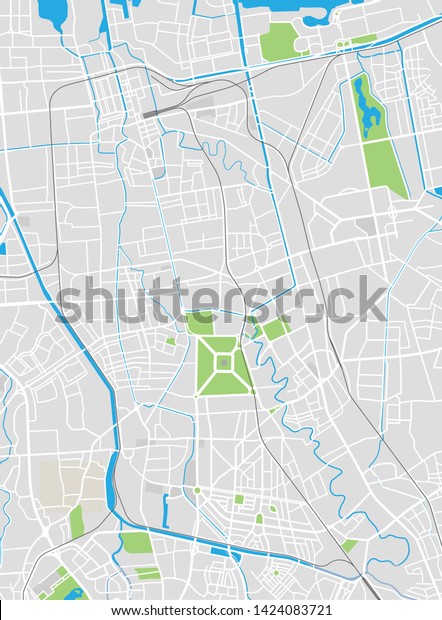 Jakarta City Vector Map Gray Background Stock Vector (Royalty Free ...