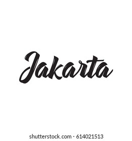 Jakarta Text Design Vector Calligraphy Typography: เวกเตอร์สต็อก (ปลอด ...