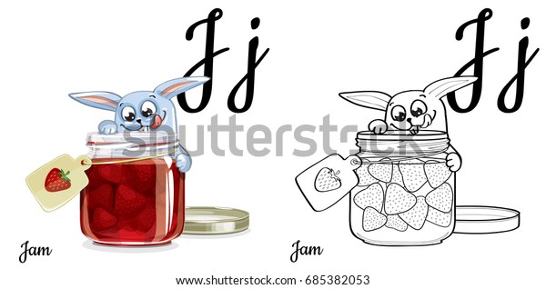 Jam Vector Alphabet Letter J Coloring Stock Vector (Royalty Free ...