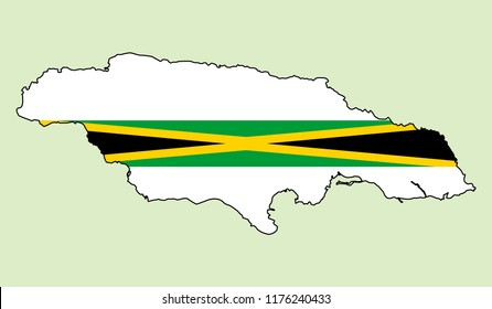 Jamaica Map Flag Stock Vector (Royalty Free) 1176240433 | Shutterstock