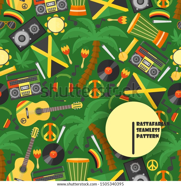 Jamaica Rastafarian Seamless Pattern Vector Illustration Stock Vector ...