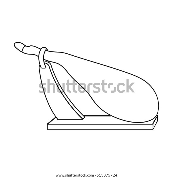 Jamon Icon Outline Style Isolated On Stock Vector (Royalty Free ...