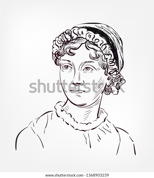 Jane Austen Vector Sketch Illustration Stock Vector (Royalty Free ...
