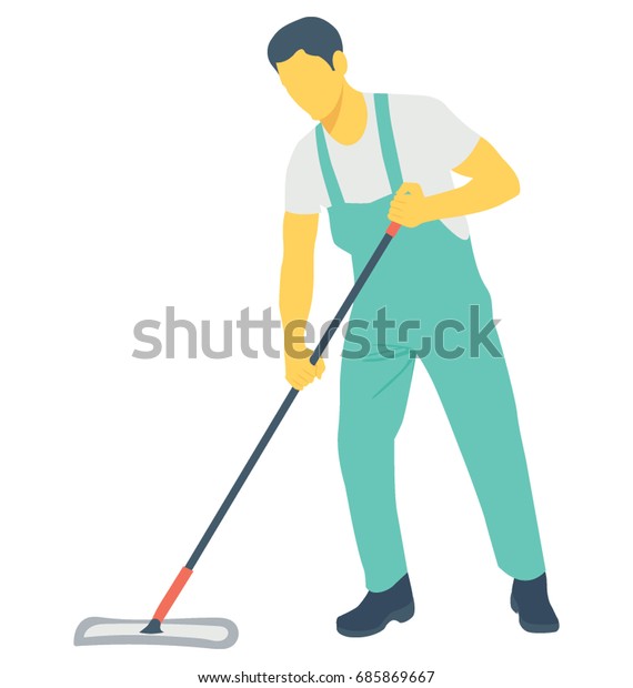 Janitor Color Vector Icon Stock Vector (Royalty Free) 685869667 ...