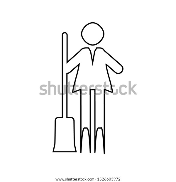 Janitor Icon Cleaning Worker Symbol Stock Vector (Royalty Free ...