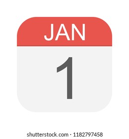 January 1 Calendar Icon Vector Illustration Stock Vector (Royalty Free ...