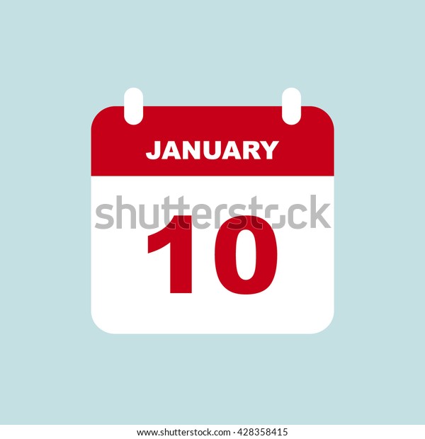 January 10 Calendar Icon Stock Vector (Royalty Free) 428358415 ...