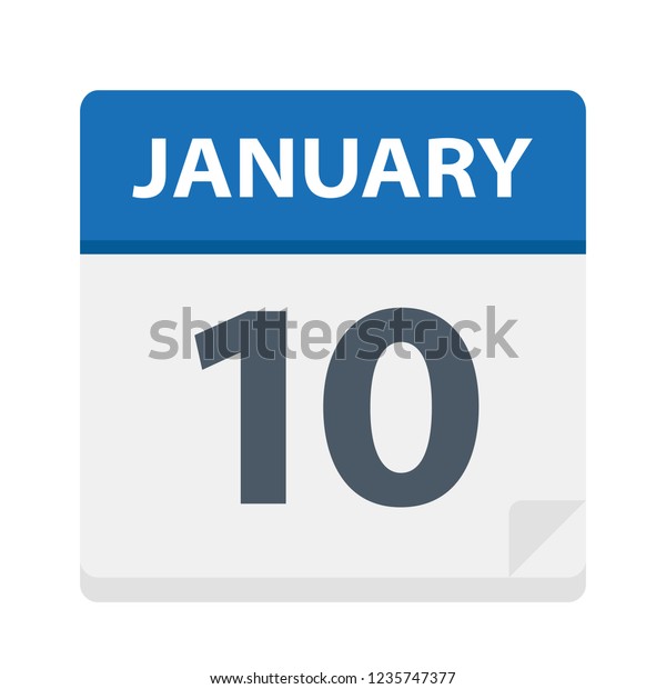 January 10 Calendar Icon Vector Illustration Stock Vector (Royalty Free ...