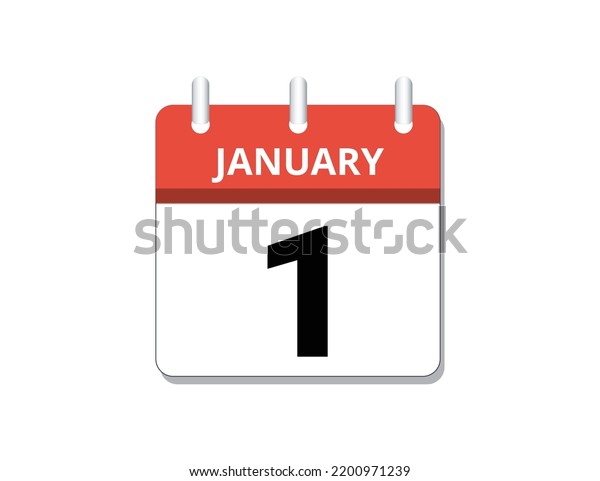 January 1st Calendar Icon Vector Concept Stock Vector (Royalty Free ...