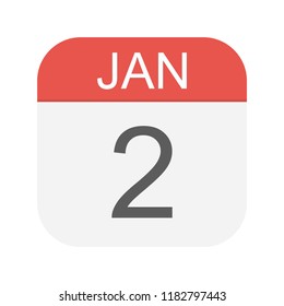January 2 Calendar Icon Vector Illustration Stock Vector (Royalty Free ...