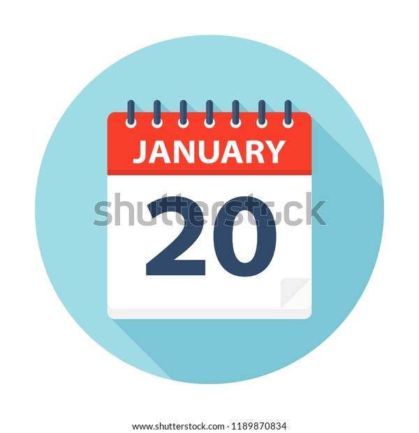 January 20 Calendar Icon Vector Illustration Stock Vector (Royalty Free ...