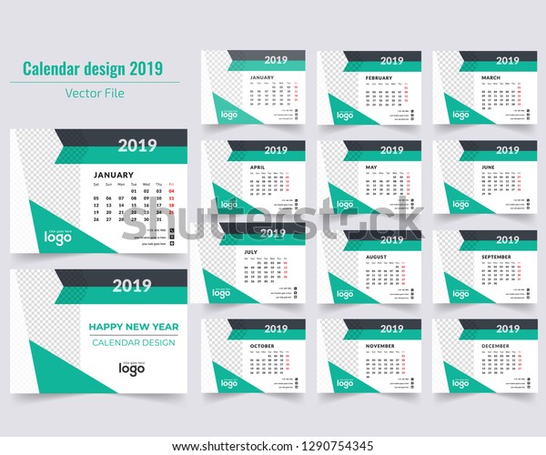 January 2019 Calendar 2019 Year Vector Stock Vector (Royalty Free ...